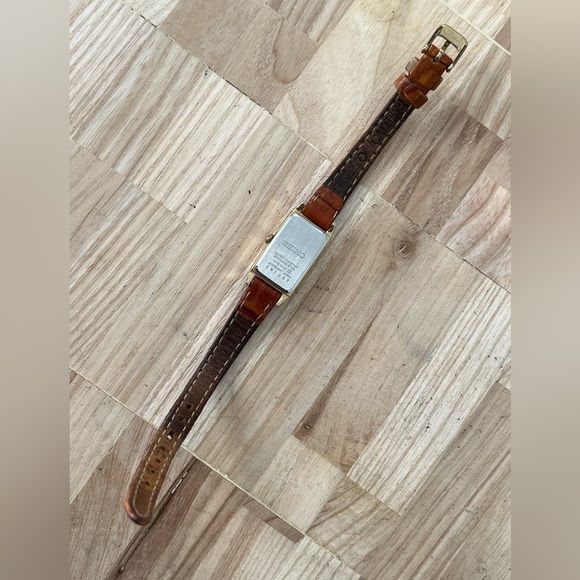 Seiko | Accessories | Seiko Solar Ladies Watch Gold Tone Rectangular ...